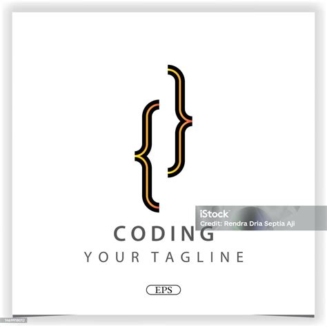Coding Sederhana Atau Programmer Logo Premium Elegan Template Vektor Eps 10 Ilustrasi Stok