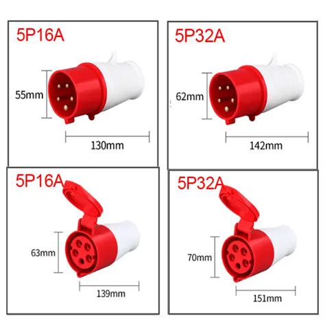 1Set Coupler Industrial Plug Socket Movable Connector 3Pin 4Pin 5Pin