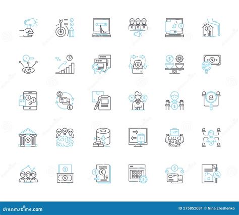 Apportionment Line Icons Collection Allocation Distribution