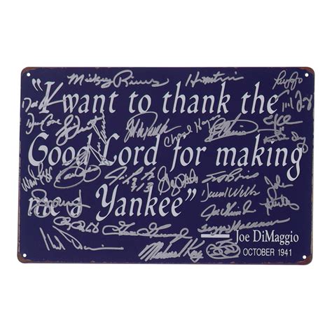Metal Plaque Signed By 28 With Jorge Posada Hideki Matsui Wade