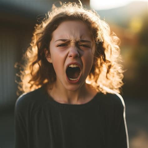Premium Ai Image A Woman With Her Mouth Open