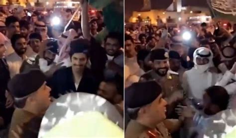 شاهد جانب من احتفالات اليوم الوطني بين الشباب السعوديين ورجال الأمن
