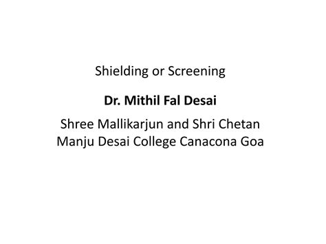 Shielding Or Screening Effect Ppt