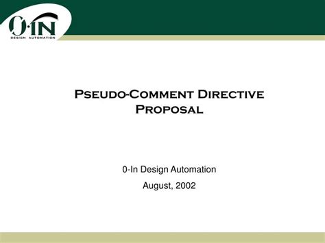 Ppt Pseudo Comment Directive Proposal Powerpoint Presentation Free