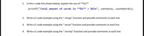 Solved 1 In The C Code Line Shown Below Explain The Use Of