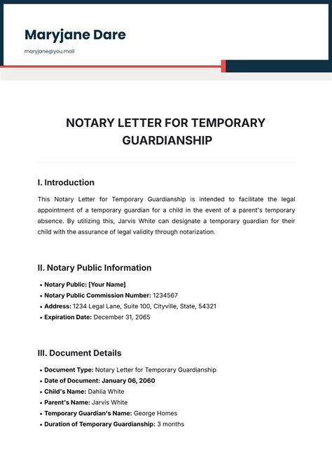 Letter Of Temporary Guardianship Template Letter Of Temporary