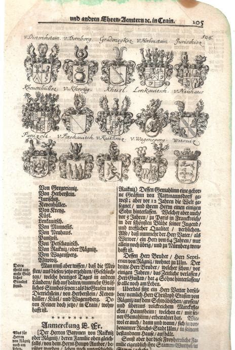 Valvazor Grbi Slovenskih MestgrofovdruŽinslava Vojvodine Kr 1689