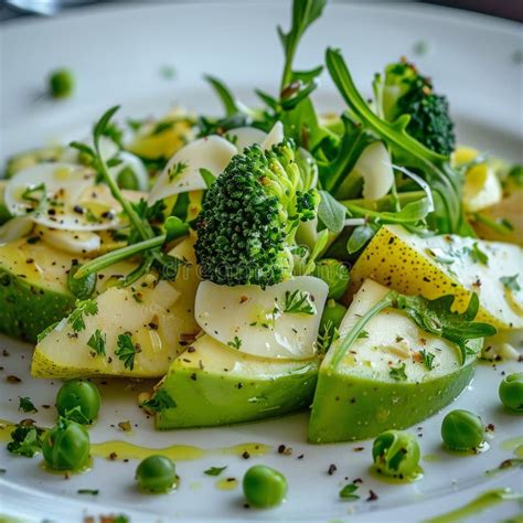Green Salad With Avocado Sliced Alligator Pear Or Avocado Pear