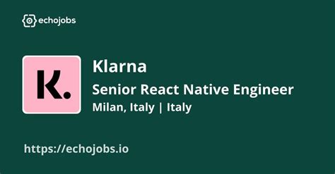 Klarna Is Hiring Senior React Native Engineer Milan Italy Italy React Javascript Nodejs Aws