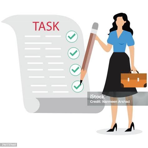 일을 완수하다 완료된 작업 또는 사업 성취 완료 체크리스트 성취 또는 프로젝트 진행 개념 사업가 전문가 들고 연필 체크 모든 완료된 작업 확인란 개발에 대한 스톡 벡터 아트