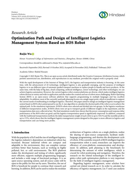 pdf optimization path and design of intelligent logistics management