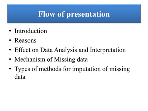 Imputation Of Missing Data In Clinical Trials Pptx Technology And Computing