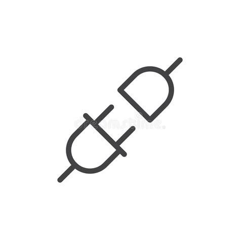 Plugin Icon Thin Outline Art Symbol Stock Illustration Illustration