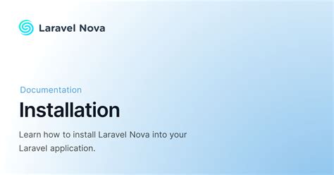 Installation Laravel Nova