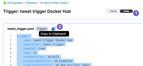 trigger pipelines on a new artifact harness developer hub