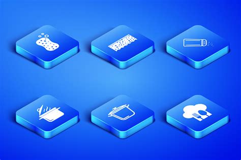 포크와 숟가락 스폰지 거품 요리 냄비 소금 후추 아이콘으로 요리사 모자를 설정합니다 벡터 3차원 형태에 대한 스톡 벡터 아트 및 기타 이미지 Istock