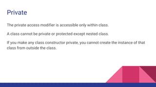 Access Modifiers In Java PPTX