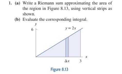 solved 1 a write a riemann sum approximating the area of