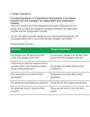 Simple Hypothesis Docx 1 Simple Hypothesis A Simple Hypothesis Is A Hypothesis That Predicts