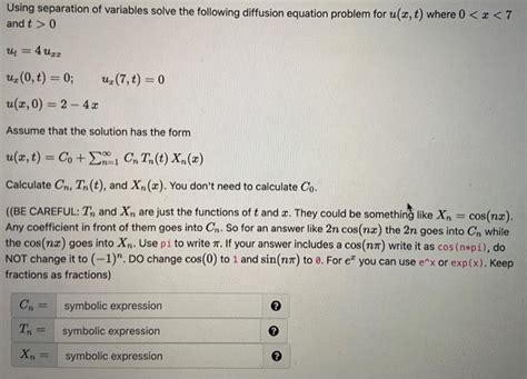 Solved Using Separation Of Variables Solve The Following