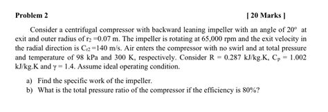 Solved Problem 2 20 ﻿marks Consider A Centrifugal