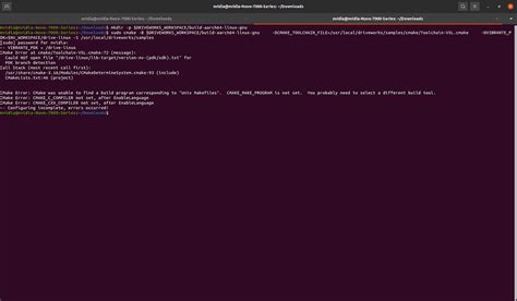 unable to cross compile sample examples on drive orin drive agx orin