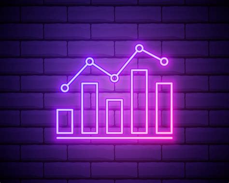 Graph And Arrow Neon Icon Glowing Vector Graphic Illustration Sign For