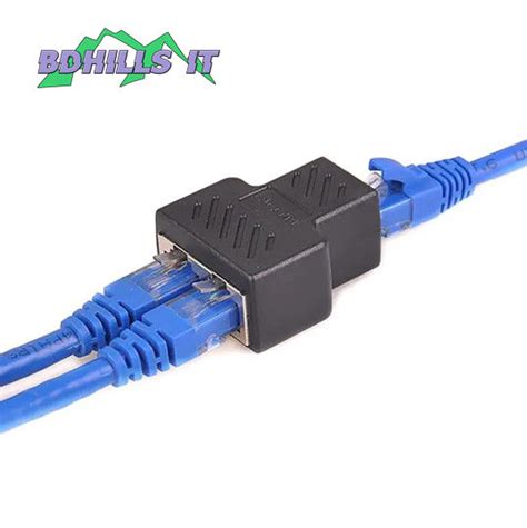 1 To 2 Ways Rj45 Female Splitter Ethernet Network Cable Double Connector Adapter Bdhills It