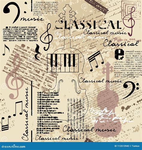 Classical Music Backhround Stock Vector Illustration Of Collage