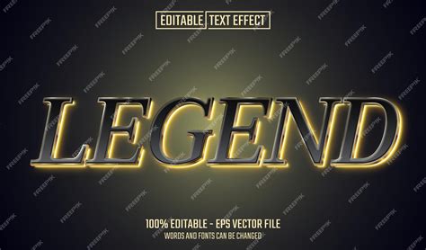 Premium Vector Legend Editable Text Effect