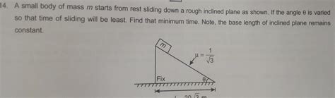 [answered] 14 A Small Body Of Mass M Starts From Rest Sliding Down A