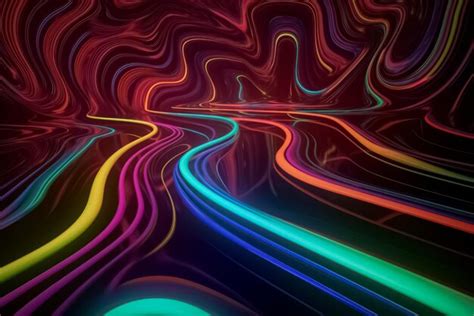 Abstract Wavy Colorful 3d Futuristic Background Trendy Dynamic Design Generative Ai Premium Ai