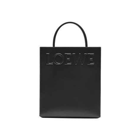 로에베 로에베 스탠다드 A4 토트 인 슬릭 카프스킨 블랙 Loewe Kream