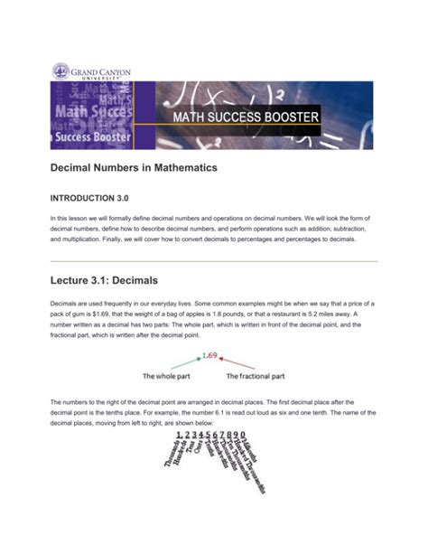 Decimal Numbers In Mathematics Lecture 31
