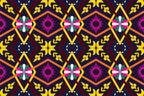 Colorful Geometric Ethnic Seamless Pattern Design For Wallpaper Background Fabric Curtain