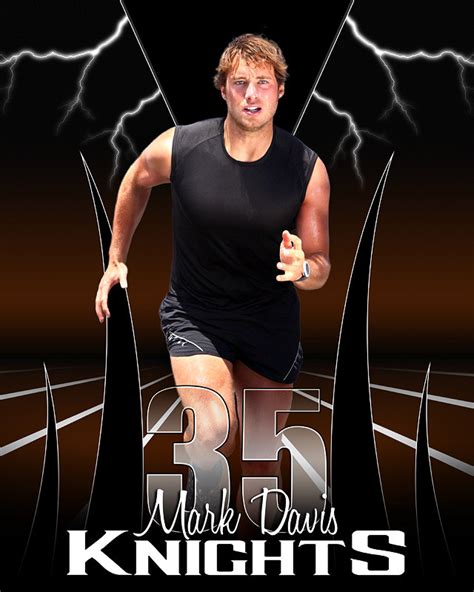 Track And Field Poster Photo Template On Fire