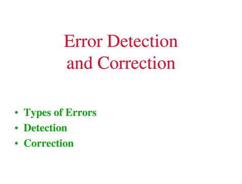 Error Detection And Correction Ppt Download