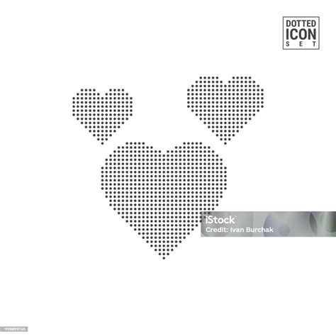 하트 도트 패턴 아이콘입니다 하트 아이콘 흰색 배경에 고립 점선 마음의 벡터 아이콘입니다 웨딩 초대 아트 결혼식에 대한 스톡 벡터 아트 및 기타 이미지 Istock