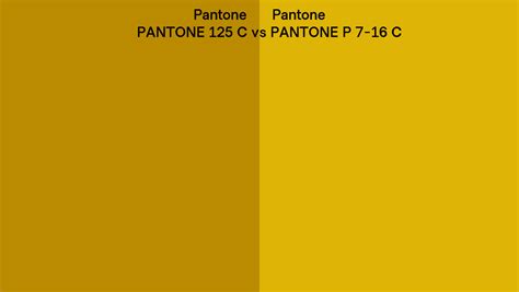 Pantone 125 C Vs Pantone P 7 16 C Side By Side Comparison