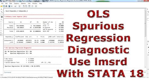 Ols Spurious Regression Diagnostic Use Lmsrd With Stata 18 Youtube