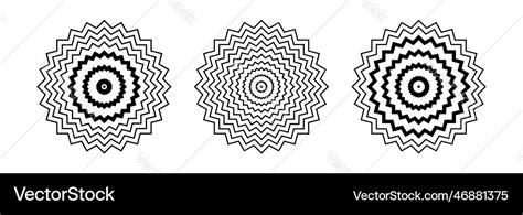 Circle Zig Zag Lines Patterns Royalty Free Vector Image