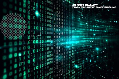 Premium PSD Abstract Futuristic Cyberspace With Binary Code Transparent Background