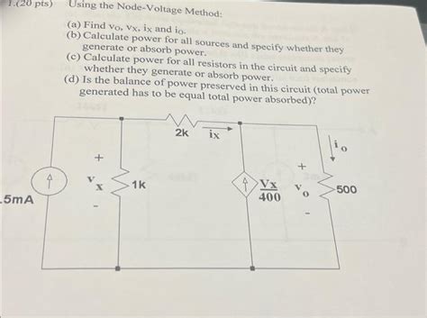 solved pts using the node voltage method a find vo vx ix