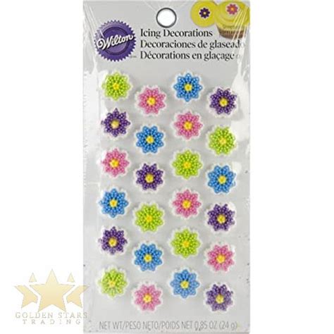 Wilton Ready To Use Cake Icing Decorations Spring Flowers Golden