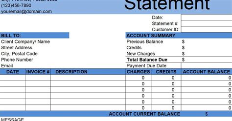 Statement Template Create Professional Statements In Excel Quickly