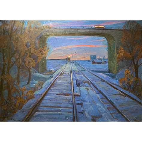 Купить картину Поезд в Москве от художника Ларионов Василий