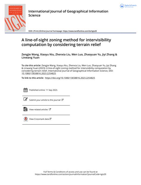 pdf a line of sight zoning method for intervisibility computation by