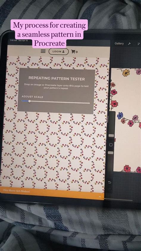my process for creating a seamless pattern in procreate pattern