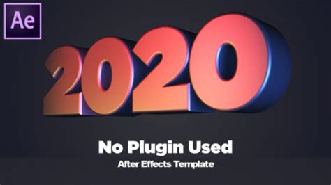 3d text intro free after effects template 2020 no plugin used mtc