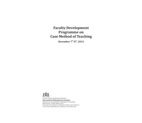 Faculty Development Programme Pdf